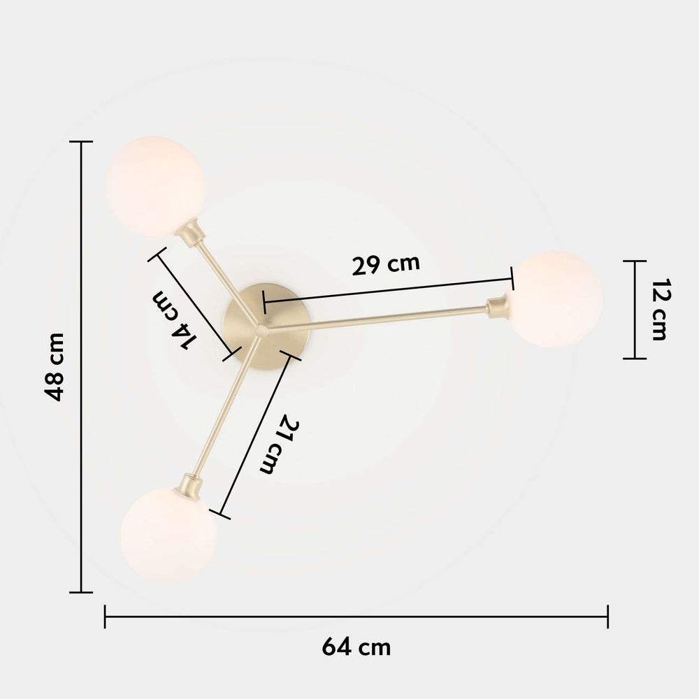 Three light flush ceiling light | Flush Mount lighting | Contemporary ...